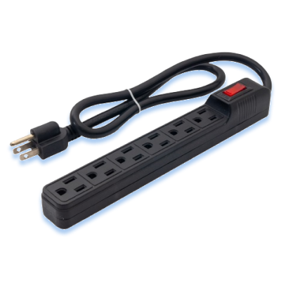 SUPRESOR DE PICOS NEGRO DE 6 SALIDAS POWEST